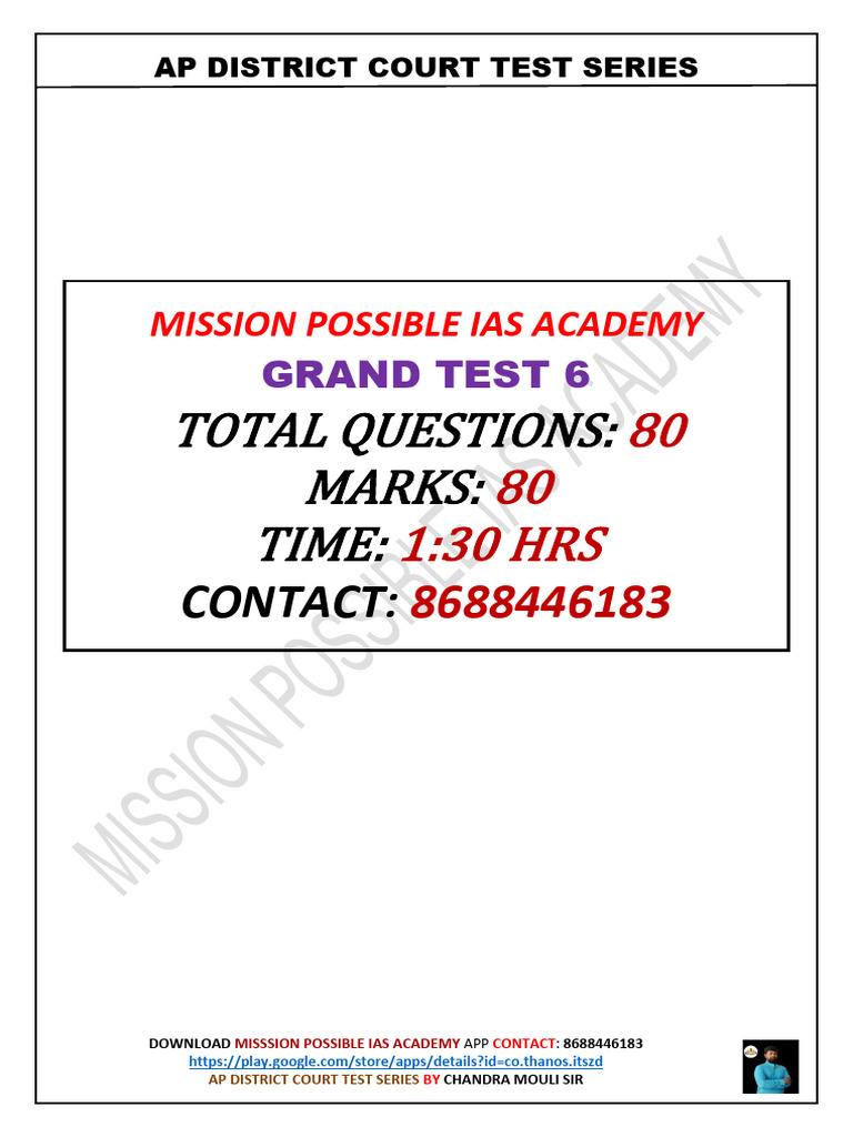 Ap District Court Grand Test 6 - 66449129 - 2025 - 08 - 16 - 14 - 49 | PDF