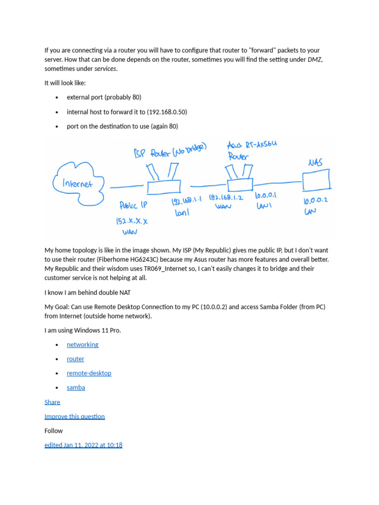 DMZ Services: Networking Router Remote-Desktop Samba Share Improve This Question | PDF