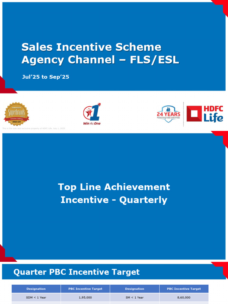 FLS and ESL Incentive Scheme For Agency Channel - 250811 - 095721 | PDF ...