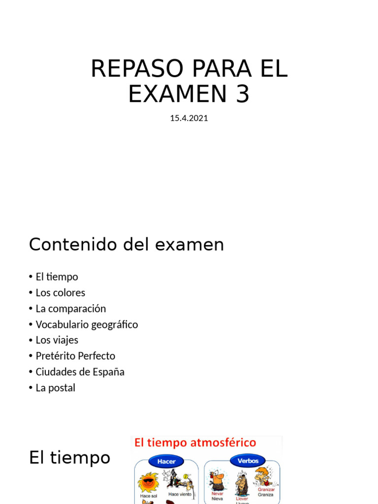 Repaso para El Examen 3. Segundo | PDF