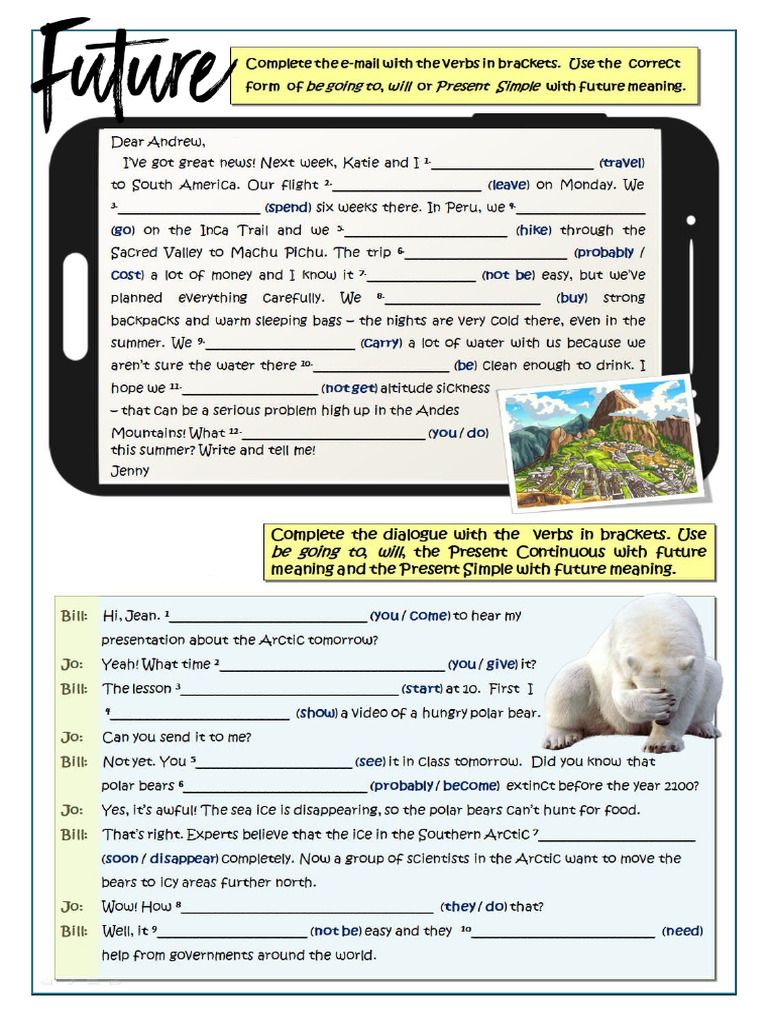1 Future Simple, Be Going to, Present Continuous,Present Simple | PDF
