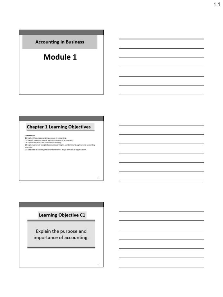 Module1 AccountingConcepts Student | PDF | Debits And Credits | Equity ...