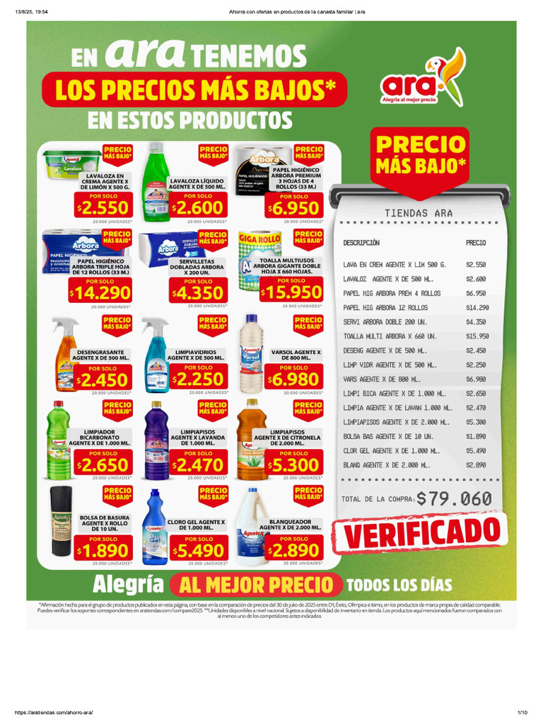 Ahorra Con Ofertas en Productos de La Canasta Familiar - Ara | PDF