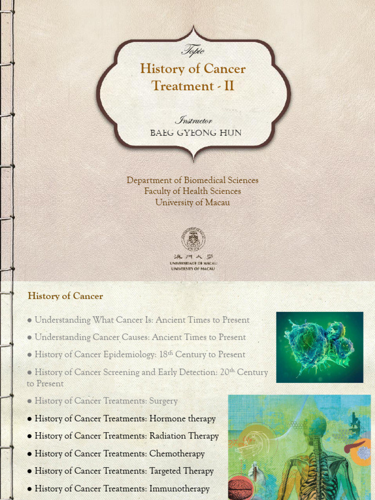 History of Cancer Treatment-II | PDF | Cancer | Chemotherapy