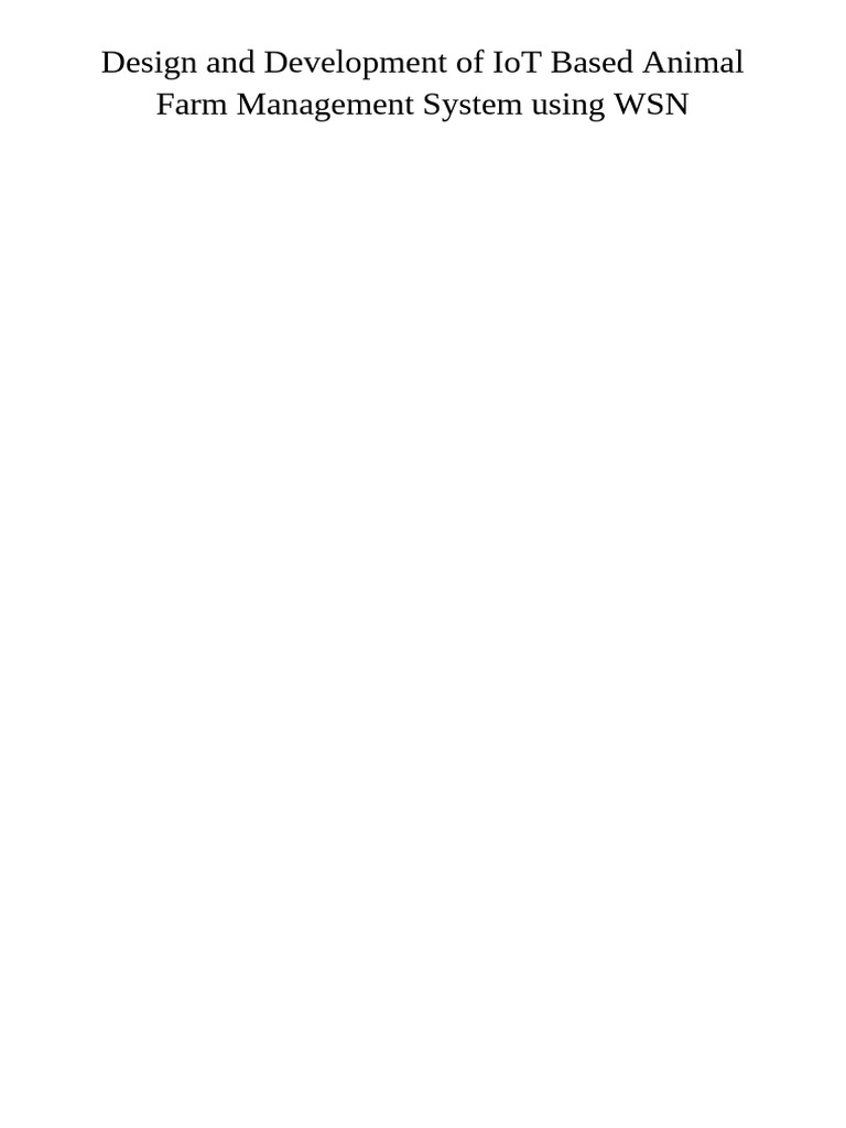 Design and Development of Animal Farm Management System Using WSN | PDF ...