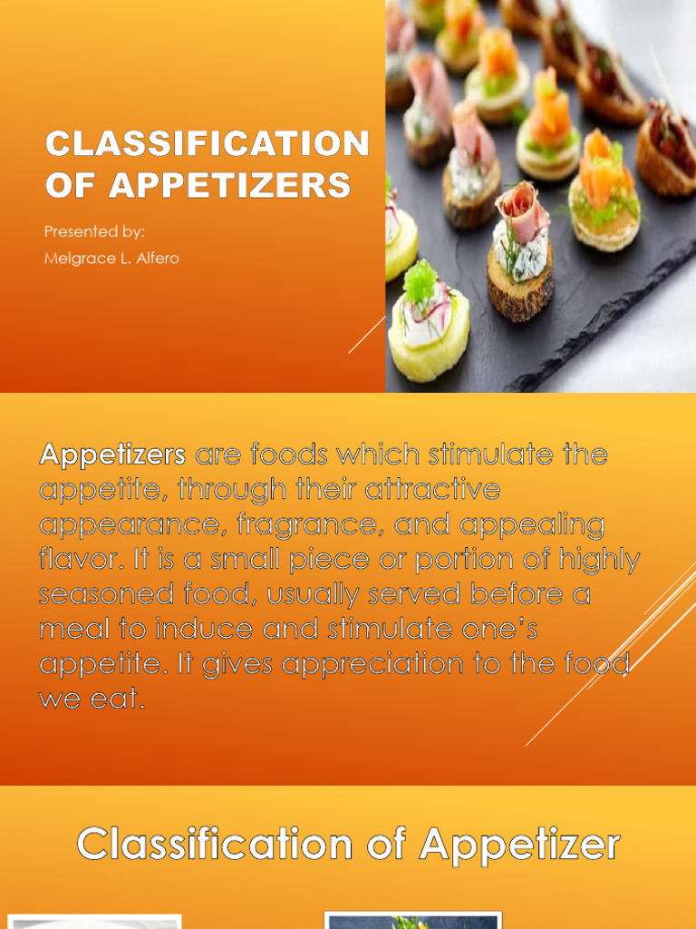 Classification of Appetizers | PDF