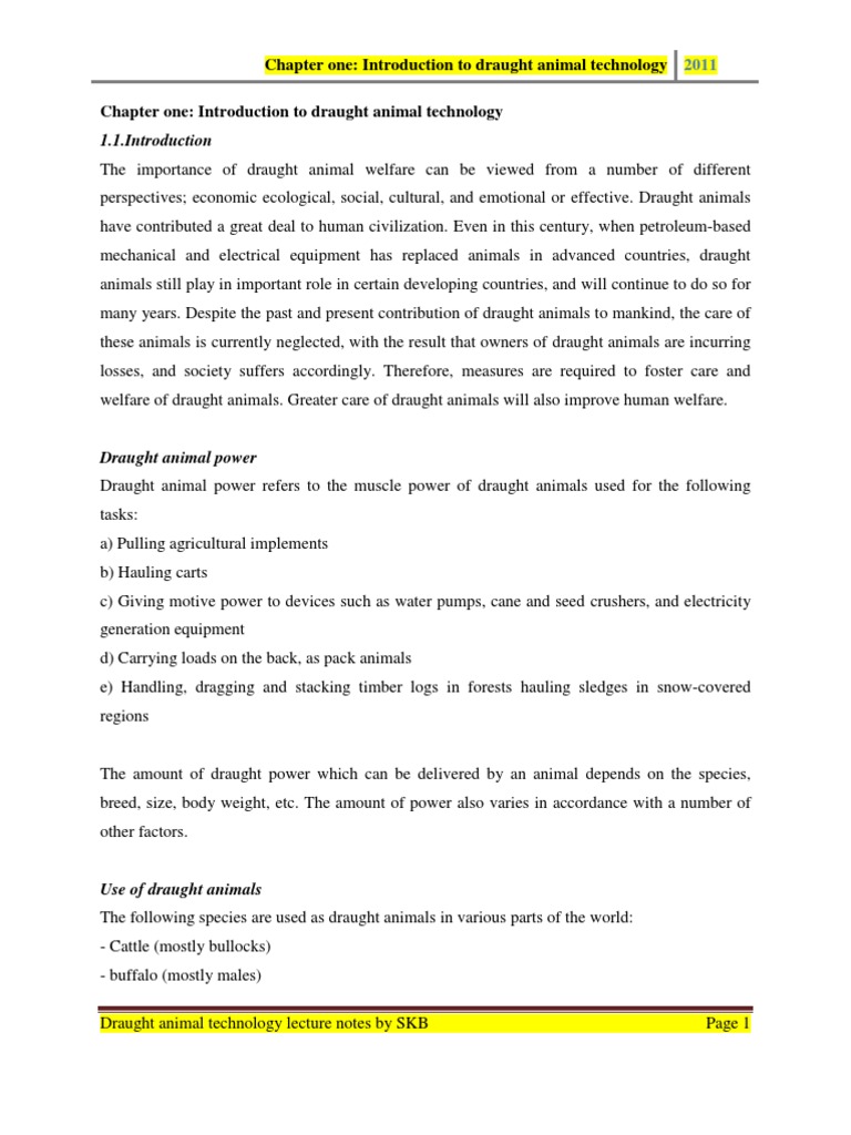 Introduction to Draught Animal Tech | PDF | Pastoralism | Cattle