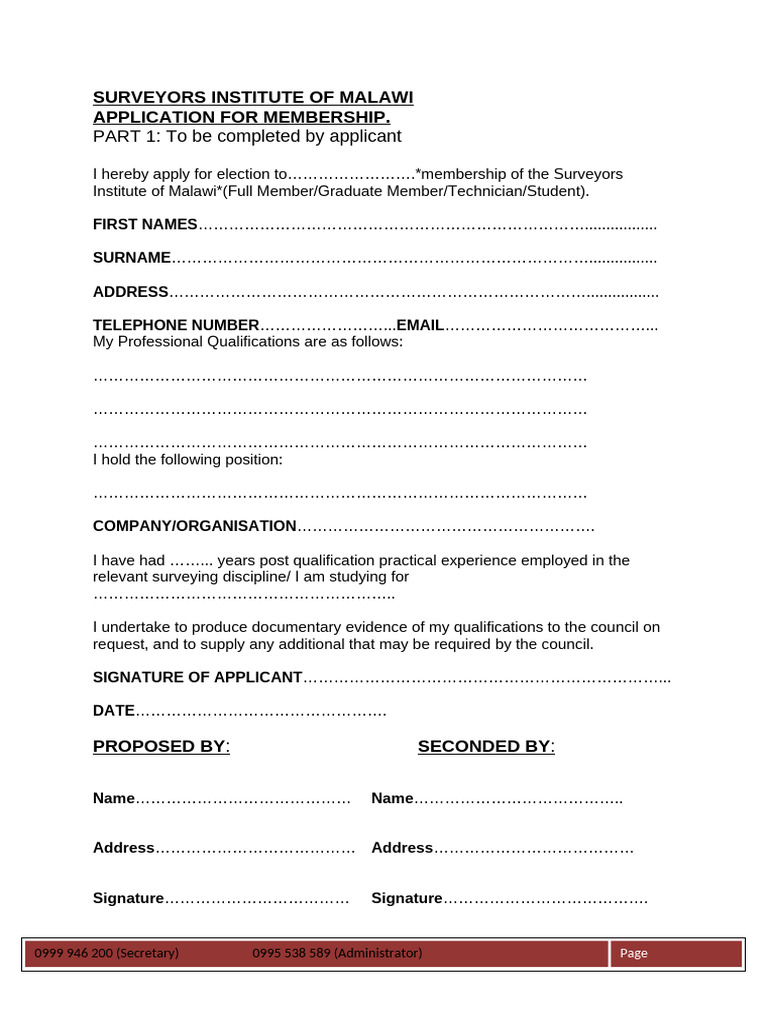Membership FORM SIM | PDF