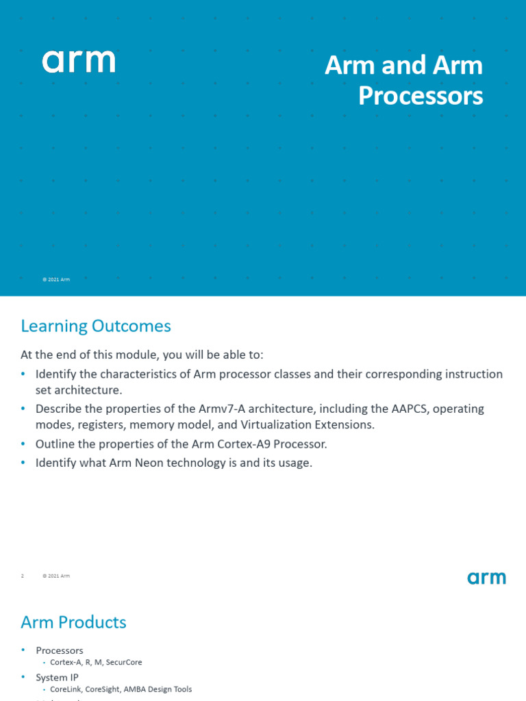 02 Arm and Arm Processors | PDF | Cpu Cache | Operating System