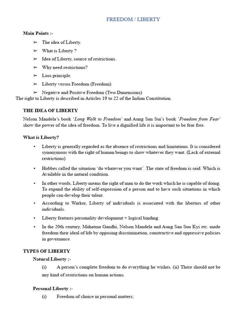 Understanding Liberty and Freedom | PDF | Liberty | Liberalism