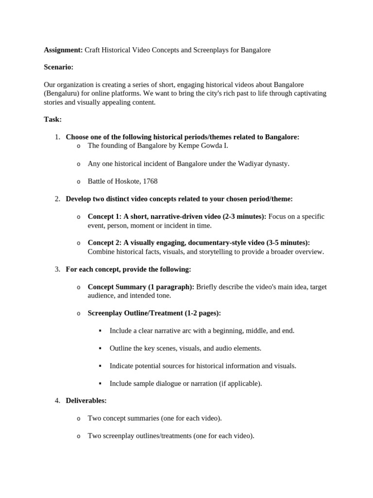 Assignment - Content Writing Internship | PDF | Screenplay | Narrative