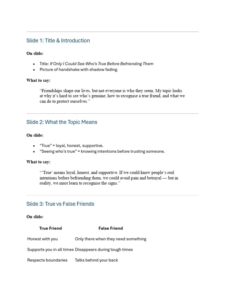 Recognizing True vs. False Friends | PDF | Social Psychology ...