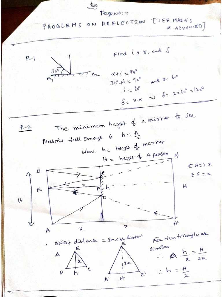 Ray Optics Reflection Plane Mirror | PDF