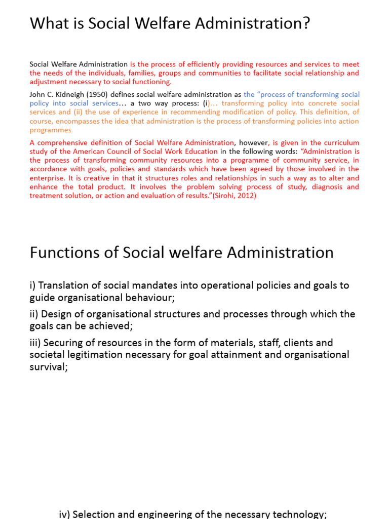 Functions of Social Welfare Administration | PDF | Policy | Liberal ...