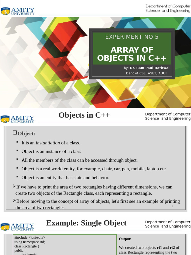 C++ Array of Objects Explained | PDF | C++ | Object (Computer Science)