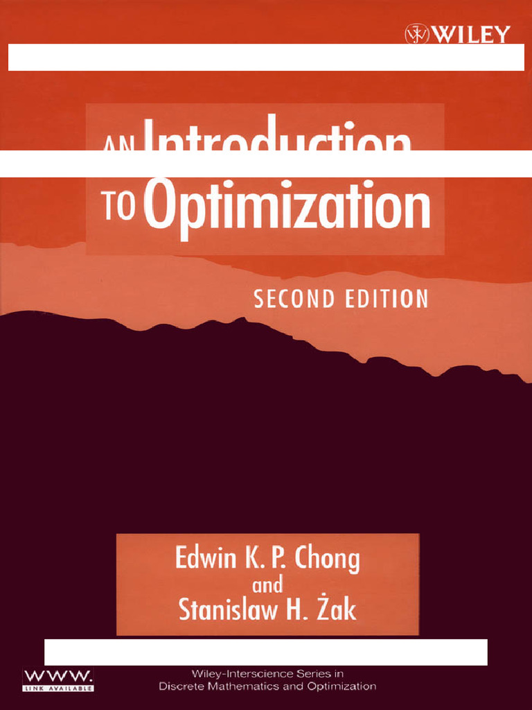 An Introduction To Optimization (2nd Edition) Chong | PDF | Algorithms | Mathematics