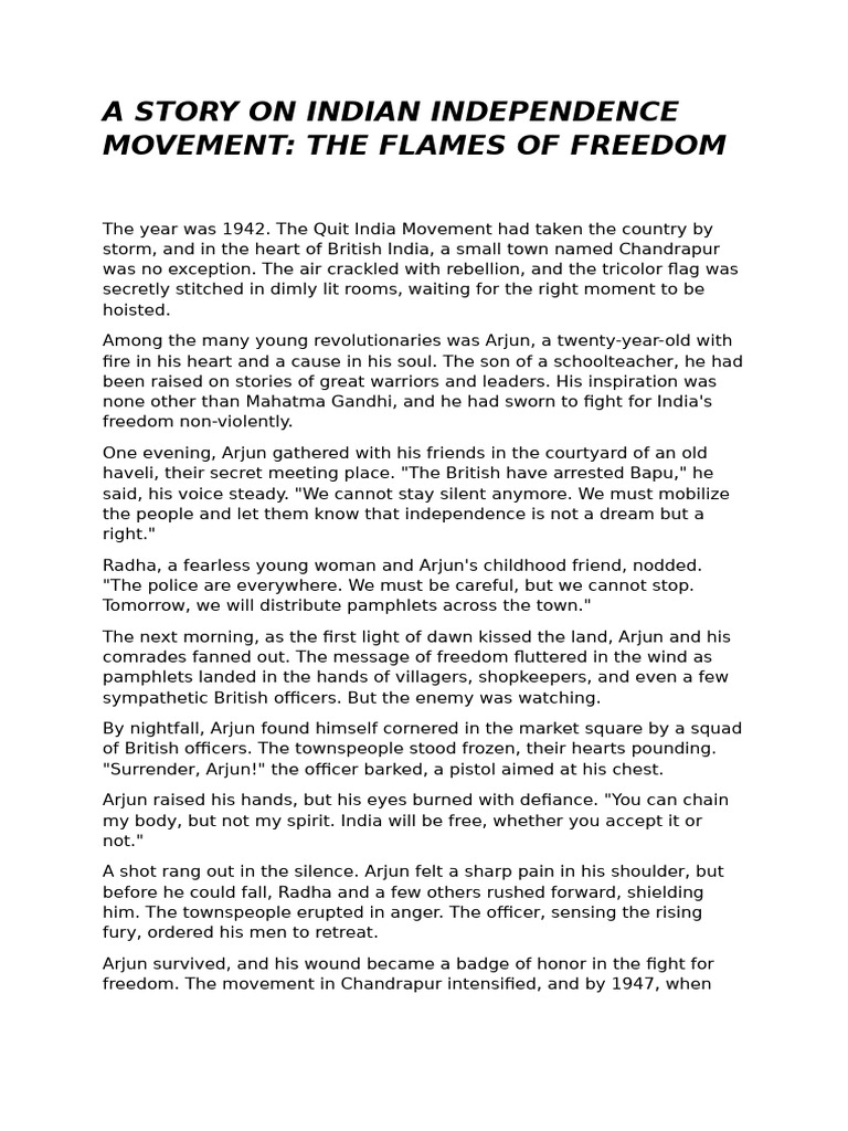 A STORY ON INDIAN INDEPENDENCE MOVEMENT - Anecdote.simran Sinam | PDF
