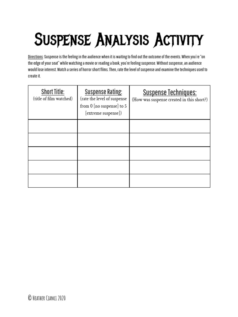 Suspense Analysis Activity | PDF