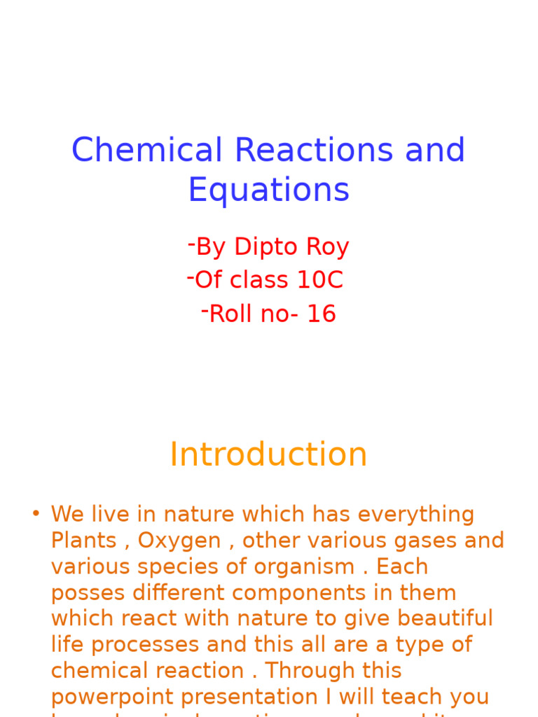 Understanding Chemical Reactions | PDF