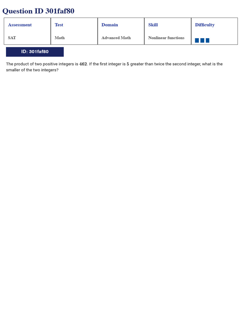 SAT Suite Question Bank - Math - Algebra Advanced | PDF | Function ...