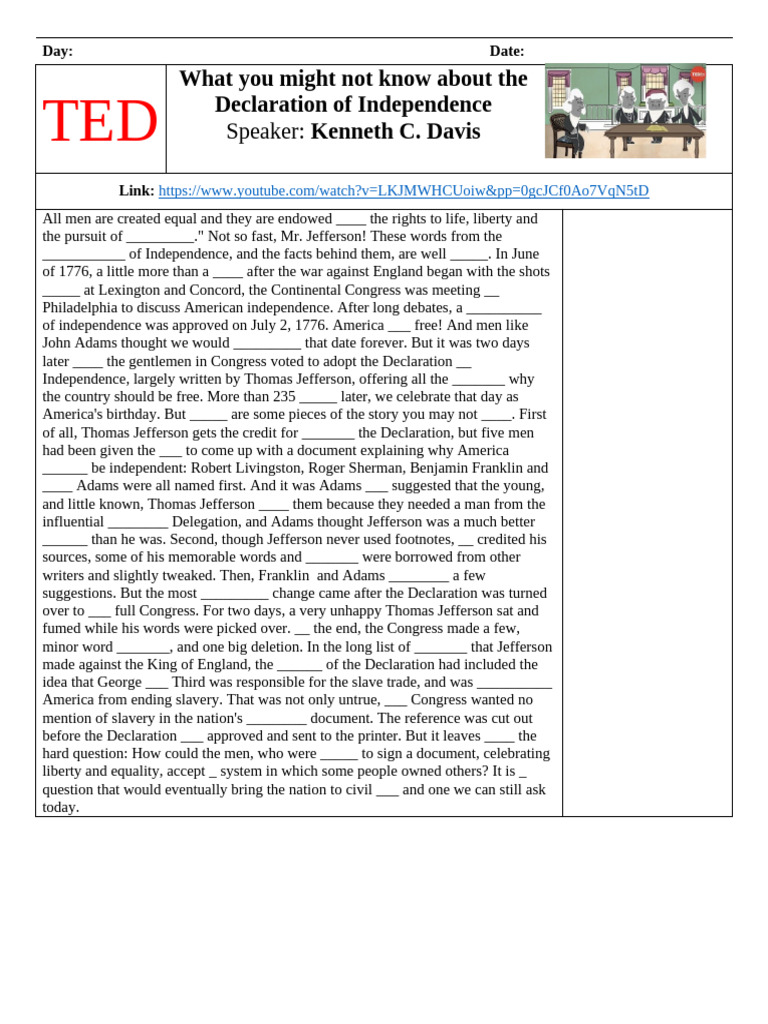 What You Might Not Know About The Declaration of Independence Kenneth C ...