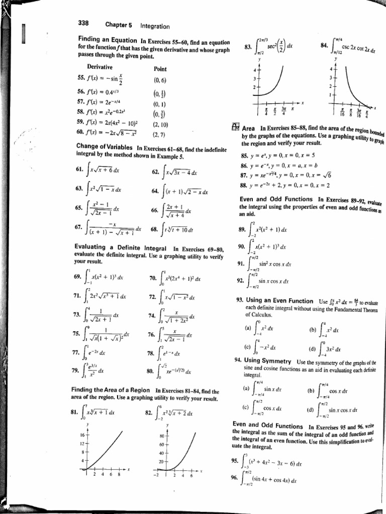 U Substitution With Definite Integrals. p338 | PDF