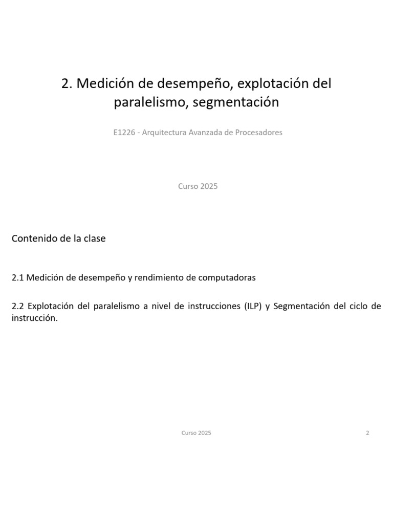 Clase 2 2025 Performance ILP | PDF | Ingeniería Informática | Informática