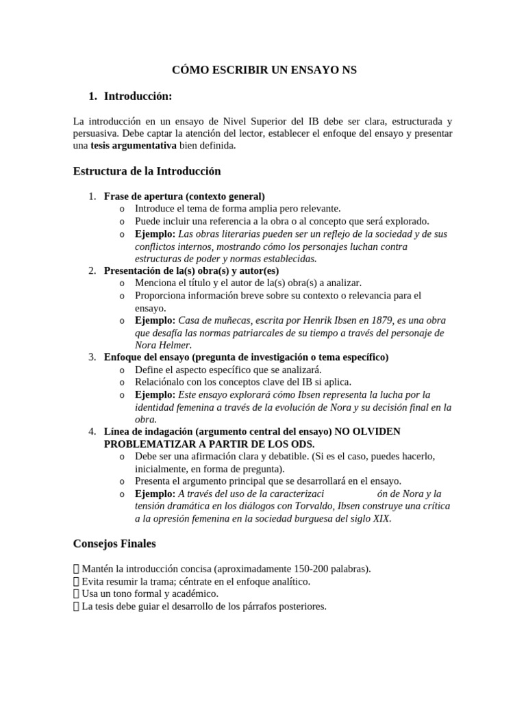 Guía para Escribir Ensayos del IB | PDF | Ensayos | Argumento