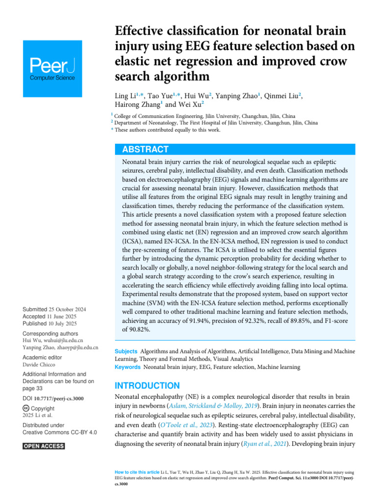 Effective Classification Using EEG Feature Selection | PDF ...