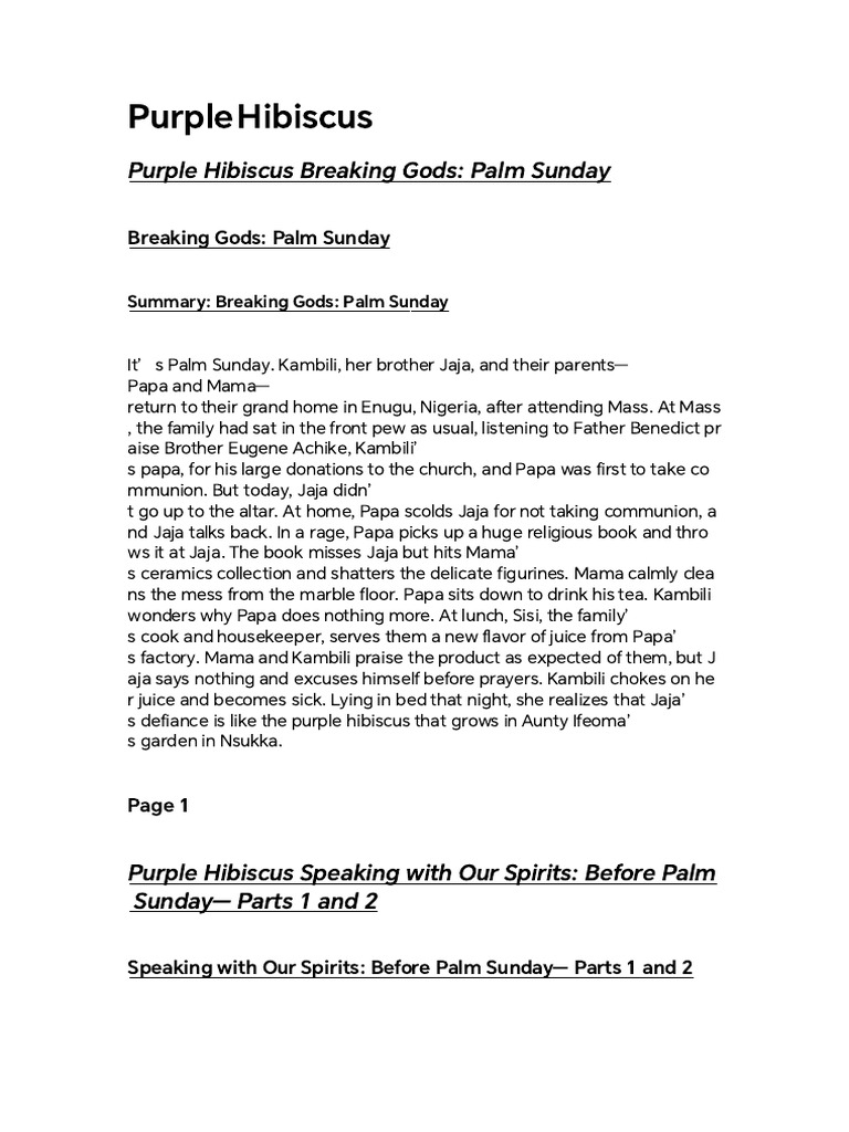 Purple Hibiscus | PDF