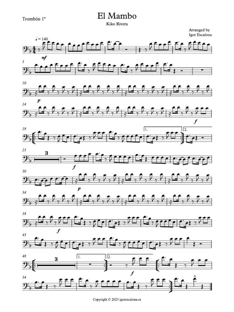 Mambo Kiko Trombon | PDF