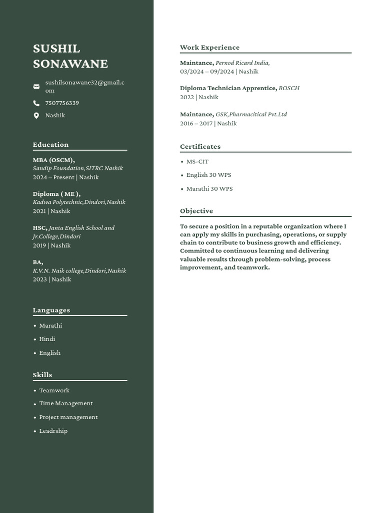 Sushil Sonawane Flowcv Resume 20250725 | PDF