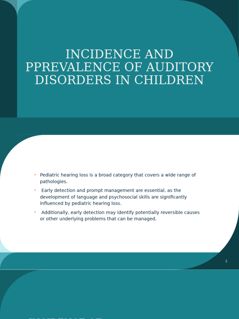 Pediatric Auditory Disorders: Incidence & Prevalence | PDF | Hearing ...