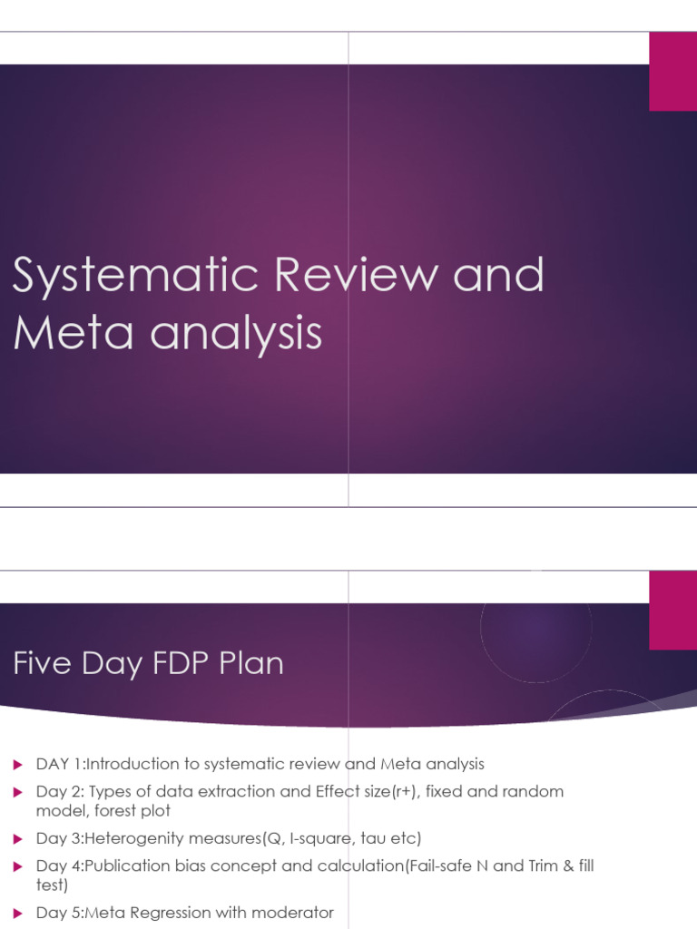 Systematic Review & Meta-Analysis Guide | PDF | Meta Analysis | Systematic Review