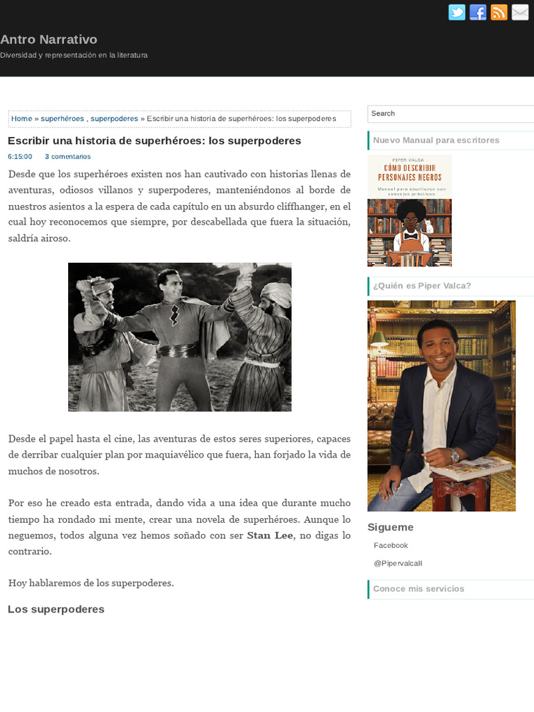 Escribir Una Historia de Superhéroes - Los Superpoderes Antro Narrativo ...