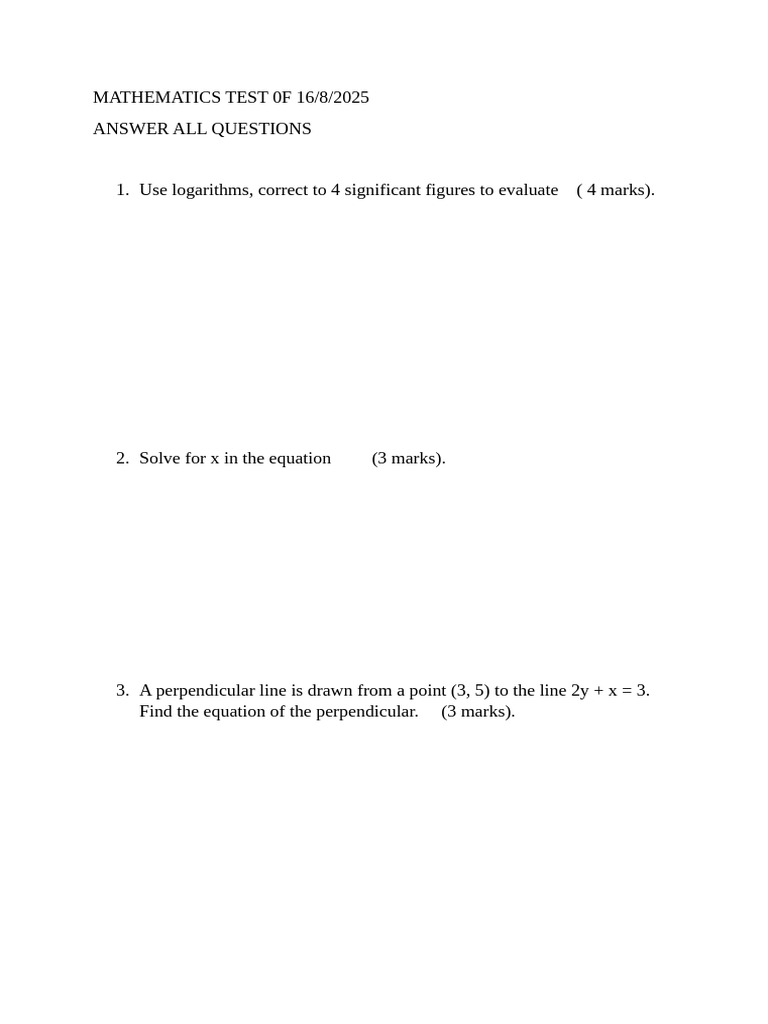 Mathematics Test Questions and Solutions | PDF | Sphere | Area