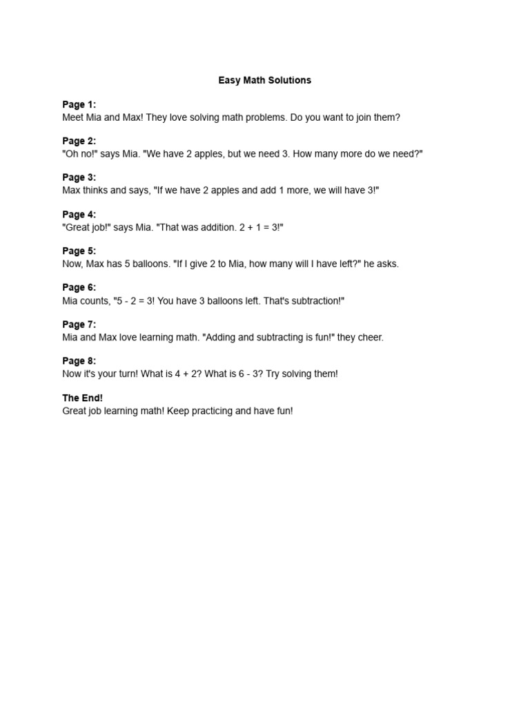 Easy Math Solutions | PDF