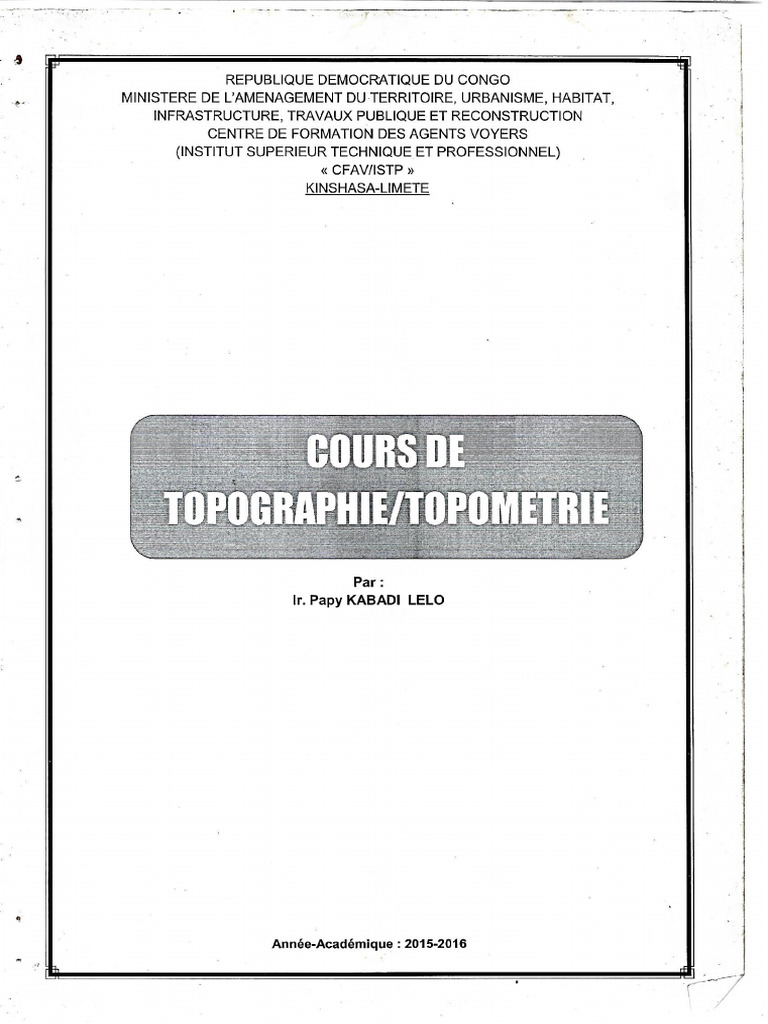 Cours de Topographie | PDF