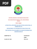 CBSE Class12 IP Practical File 2025-26 | PDF | Sql | Computing
