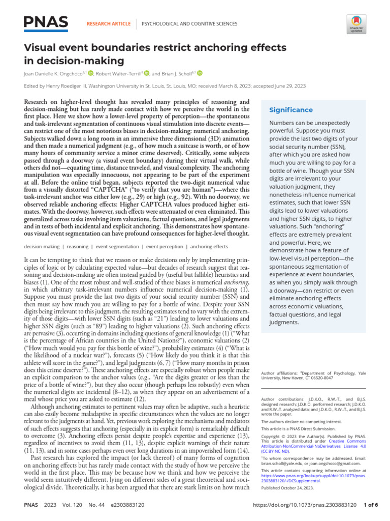 Ongchoco Et Al Visual Event Boundaries Restrict Anchoring Effects in ...
