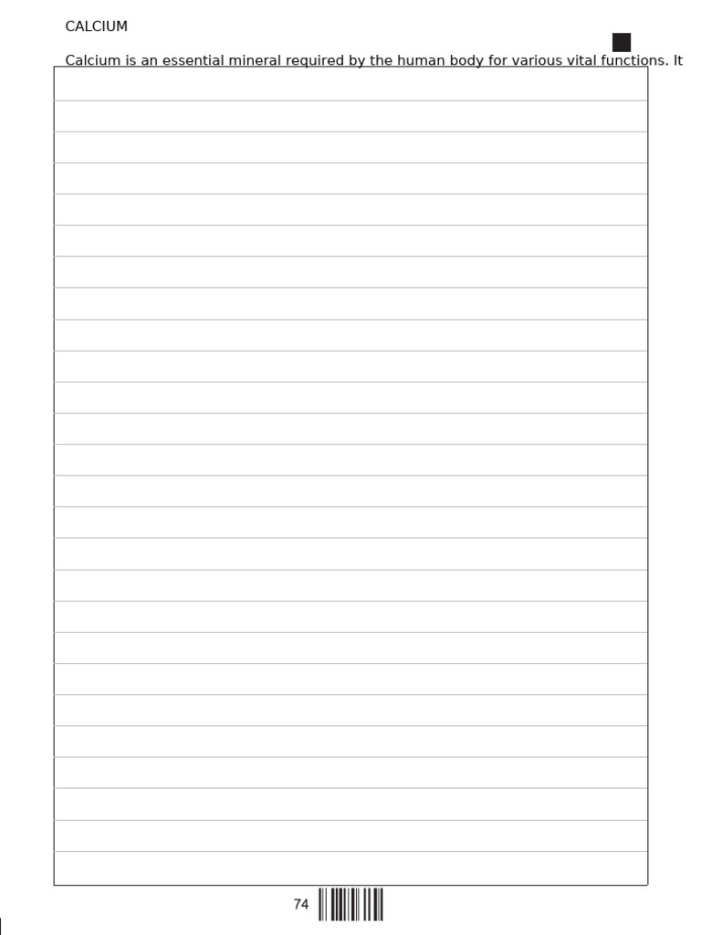 Final Calcium Answer Sheet | PDF | Calcium | Foods
