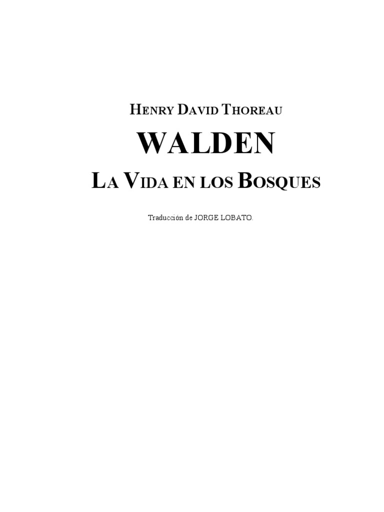 Walden | PDF | Henry David Thoreau | Walden
