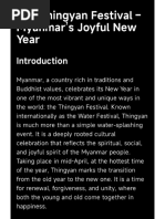 Thingyan Festival: Traditions and Foods | PDF