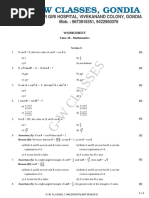 Class 10 Trigonometry Worksheet | PDF | Trigonometry | Trigonometric Functions