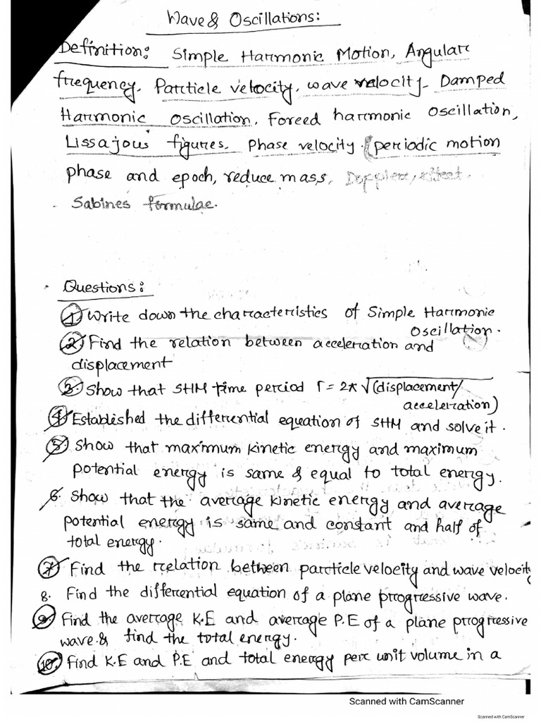 Wave & Oscillation(1) | PDF