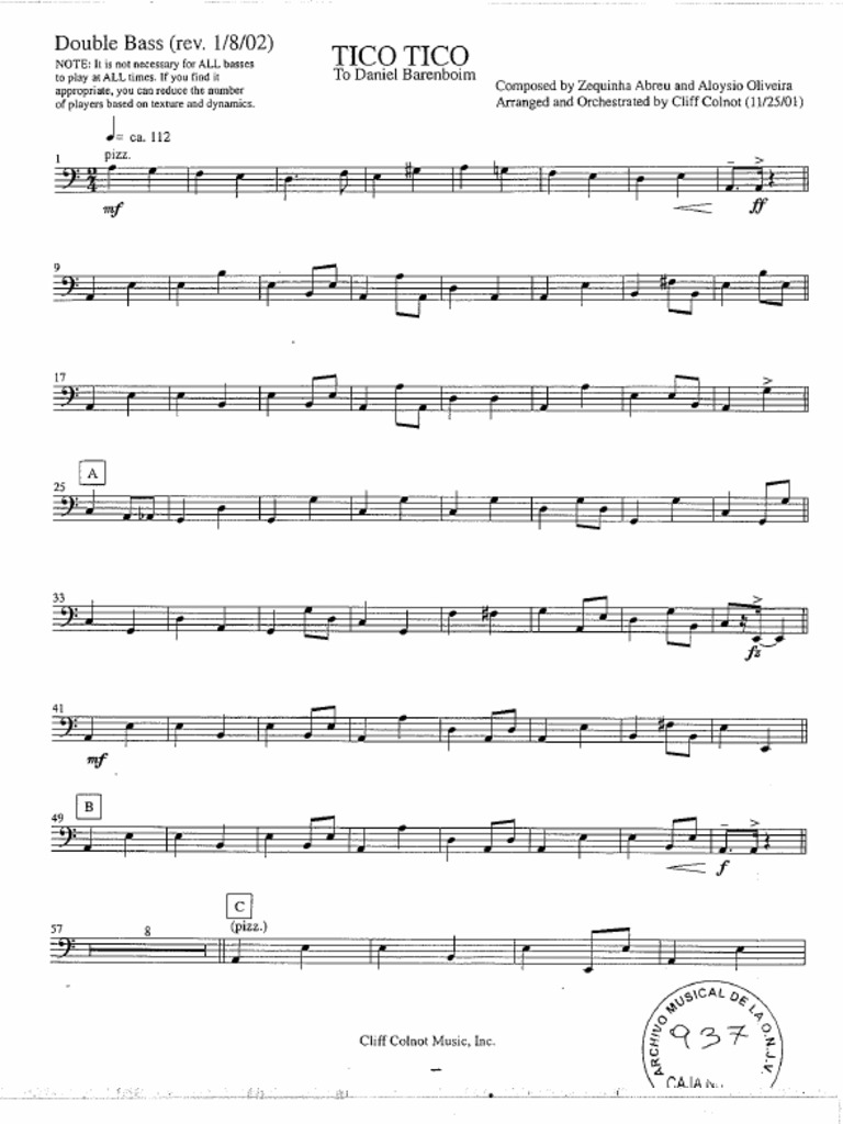 Tico Tico Contrabajo | PDF