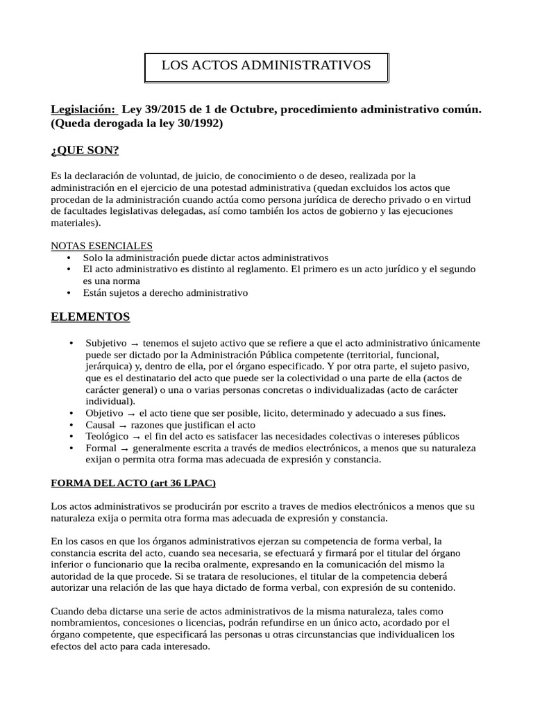 Actos Administrativos: Definición y Clases | PDF | Justicia | Crimen y ...