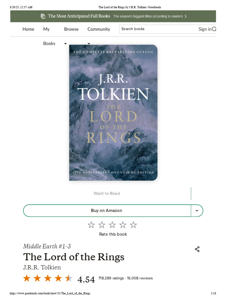 The Lord of The Rings by J.R.R. Tolkien | PDF | The Lord Of The Rings | J. R. R. Tolkien