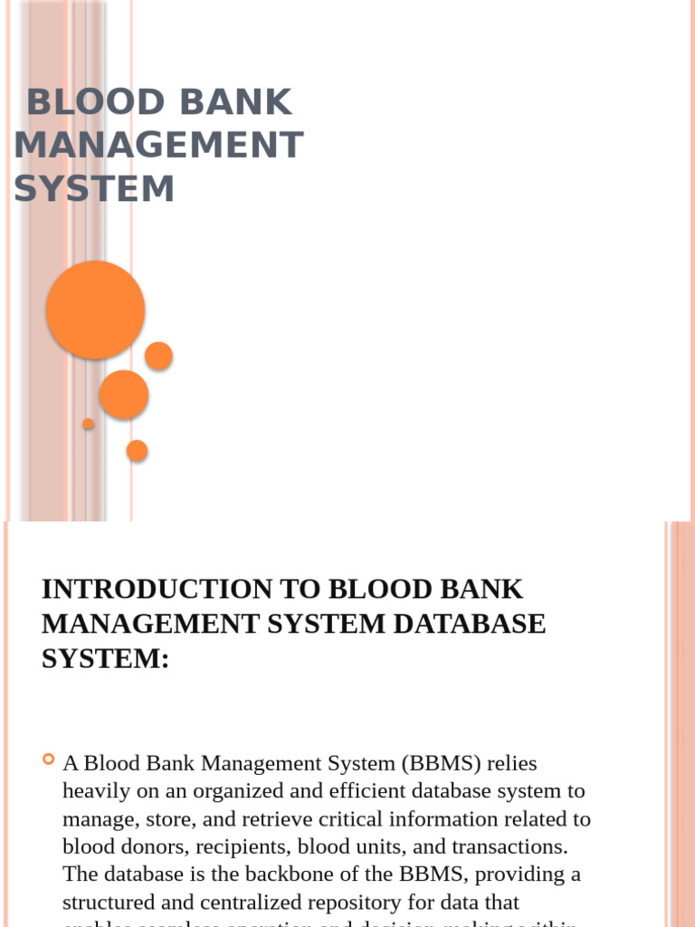 Blood Bank Management System Overview | PDF