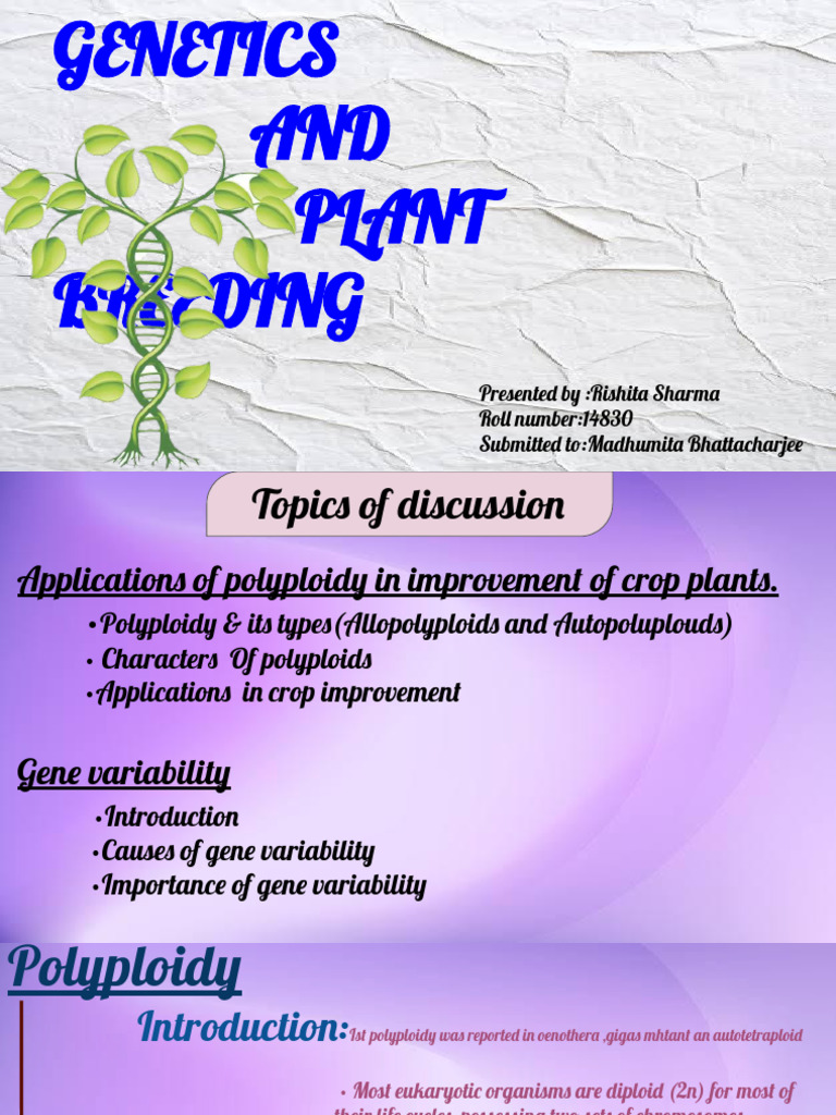 Genetics and Plant Breeding | PDF | Genetics | Genetic Diversity